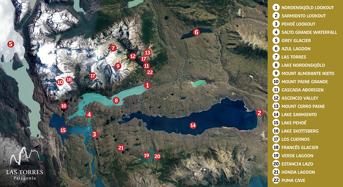 Torres Del Paine Map Torres Del Paine Map